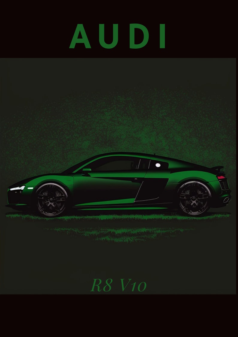 Audi R8 V10 Printable Poster - Etsy