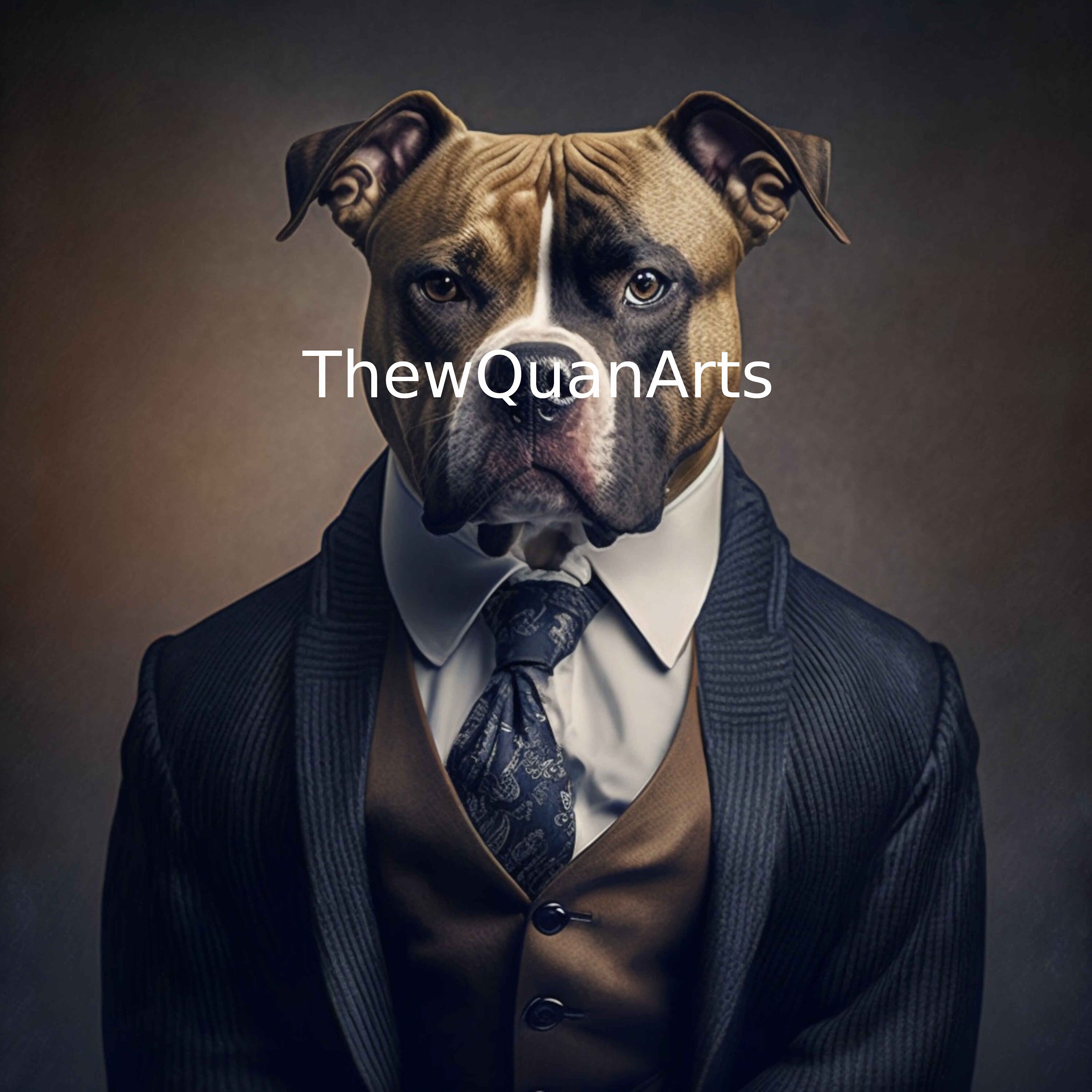 Three "gangster" Staffordshire Bull Terrier in a Suit Digital ...