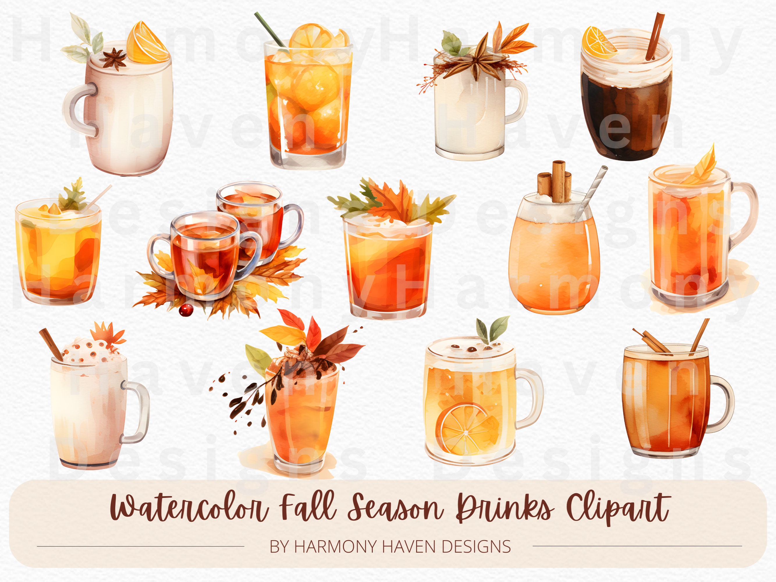 Big Fall Season Clipart Bundle,86 PNG Files,commercial Use,digital ...