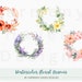 Watercolor Floral Frames Clipart, 14 PNG Files, Commercial Use, Digital ...