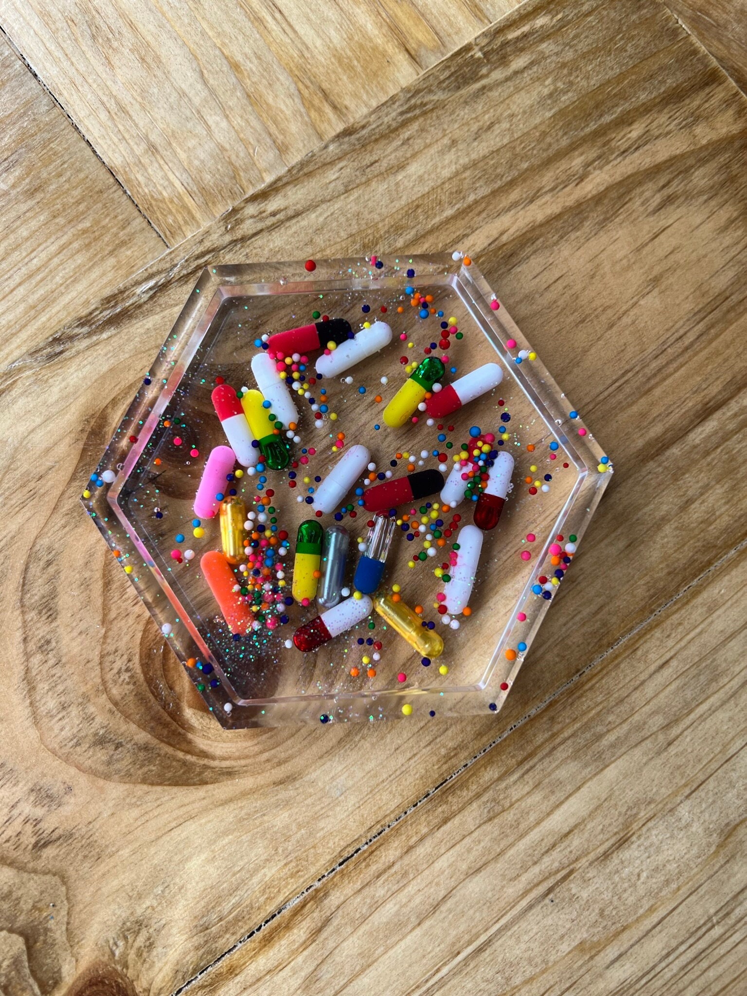Colorful Pill Resin Coasters - Unique Home Decor | Handmade Perfect ...