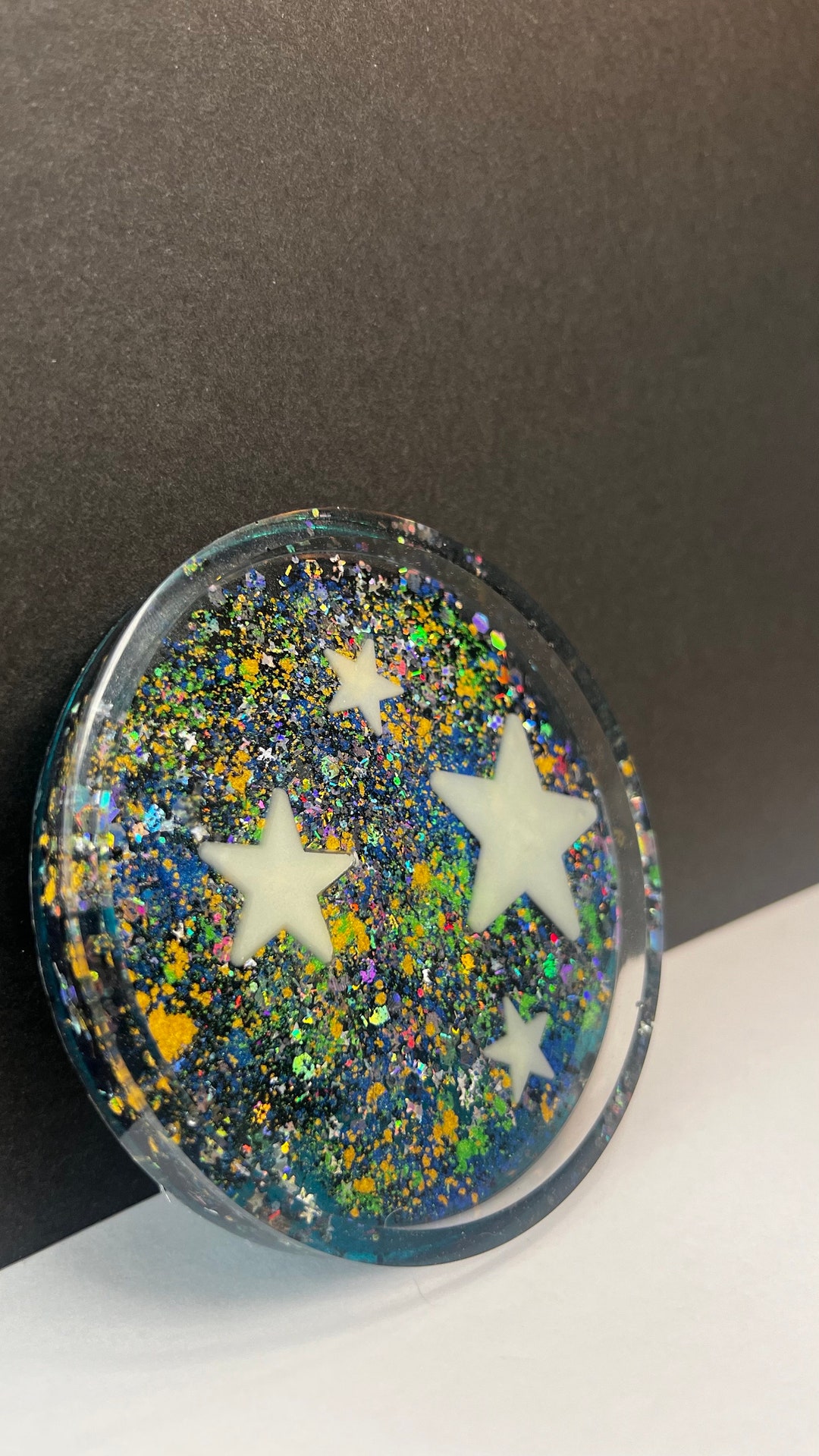 Galaxy Inspired Coasters - Glow in the Dark Star Decor - Purple Blue ...