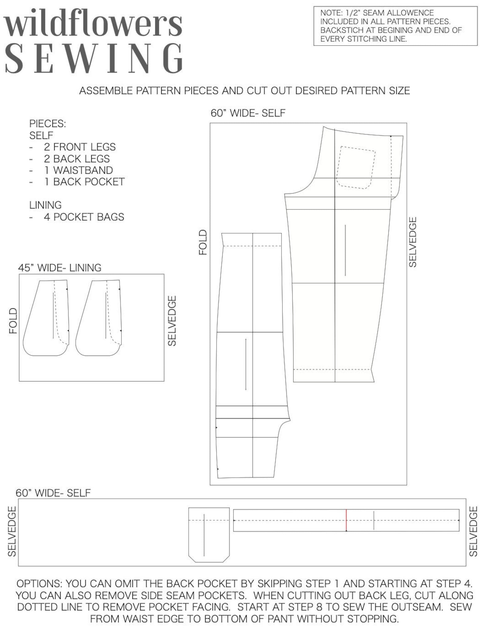 Elastic Waist Barrel Leg Pant PDF Pattern. Sizes Xs-xxl. Easy to Sew ...