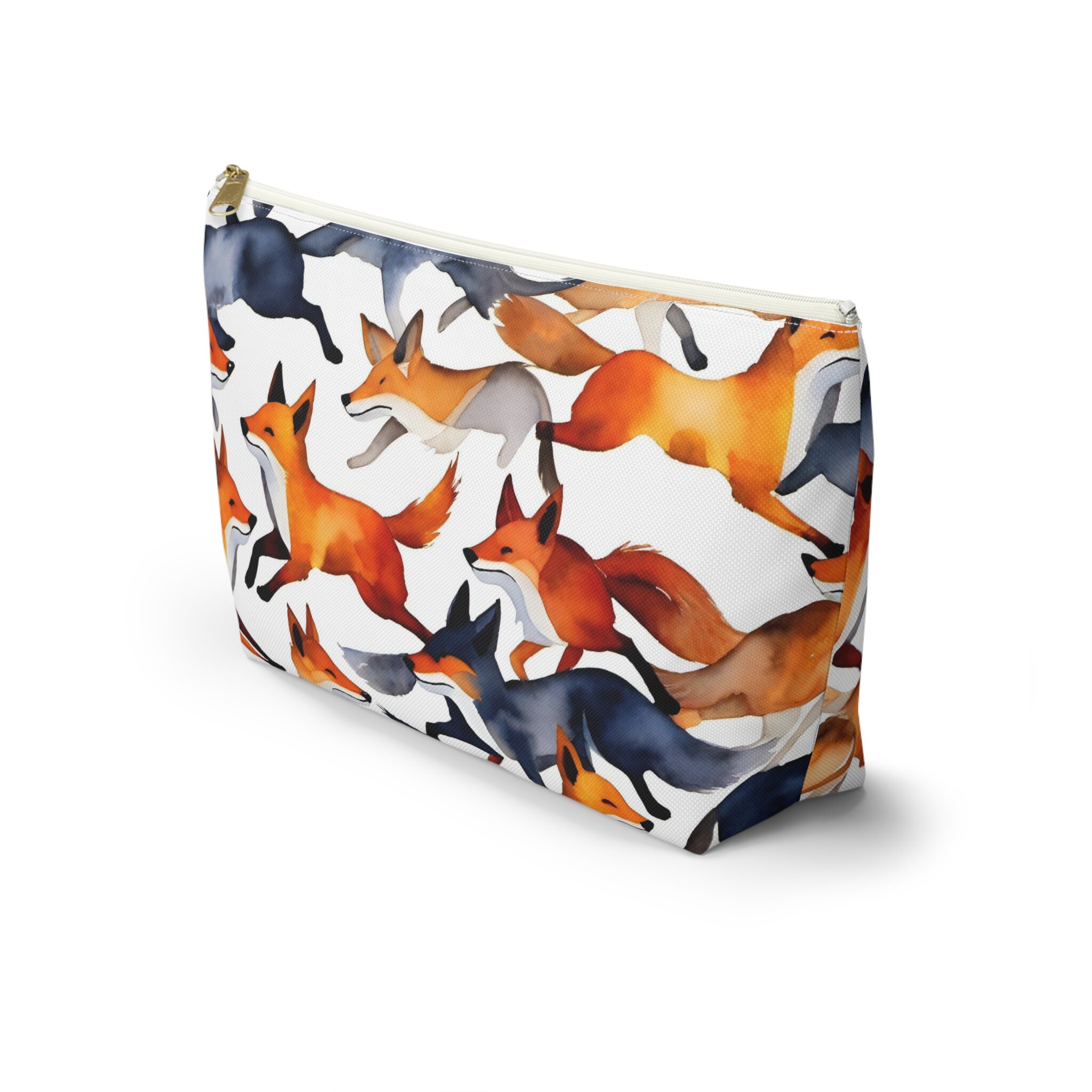 Watercolor Fox Accessory Pouch - Etsy