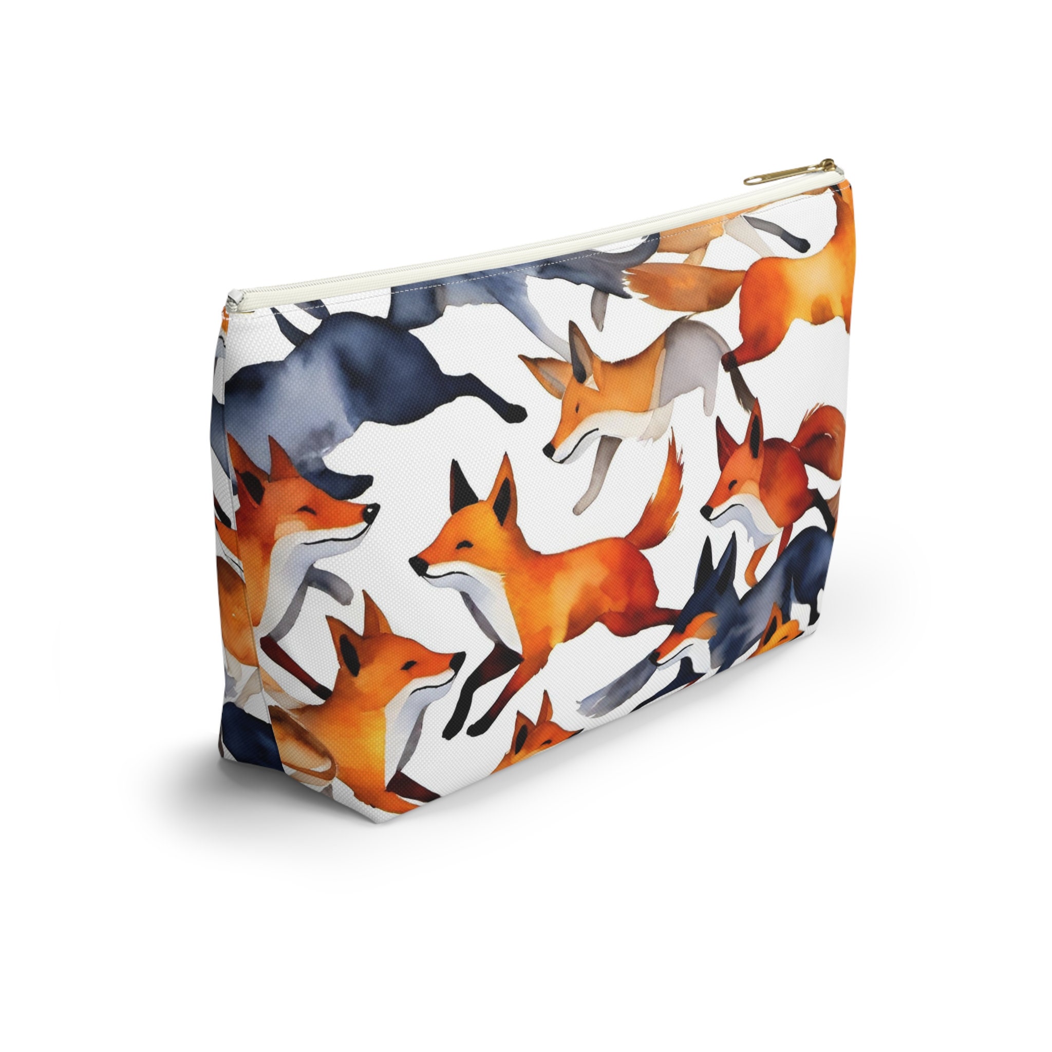 Watercolor Fox Accessory Pouch - Etsy