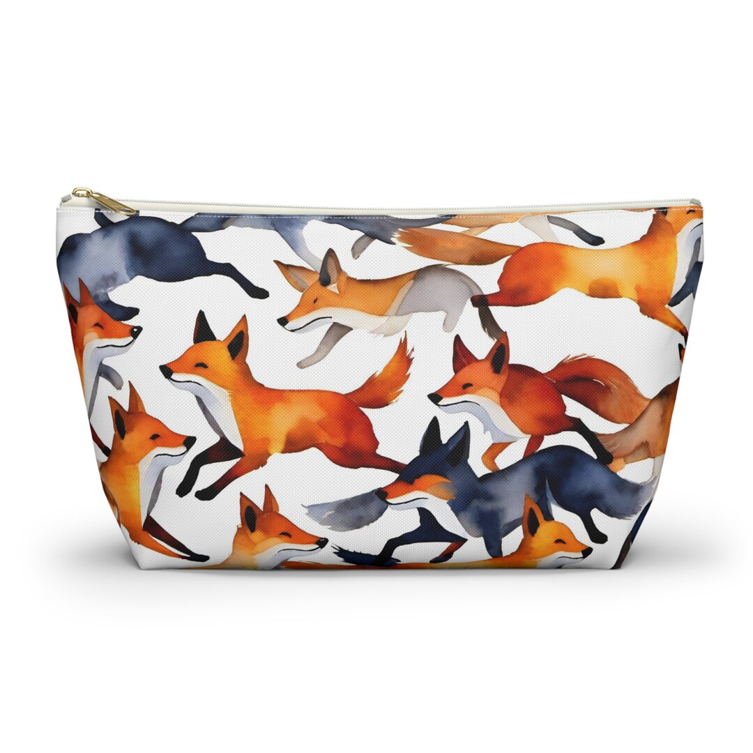 Watercolor Fox Accessory Pouch - Etsy