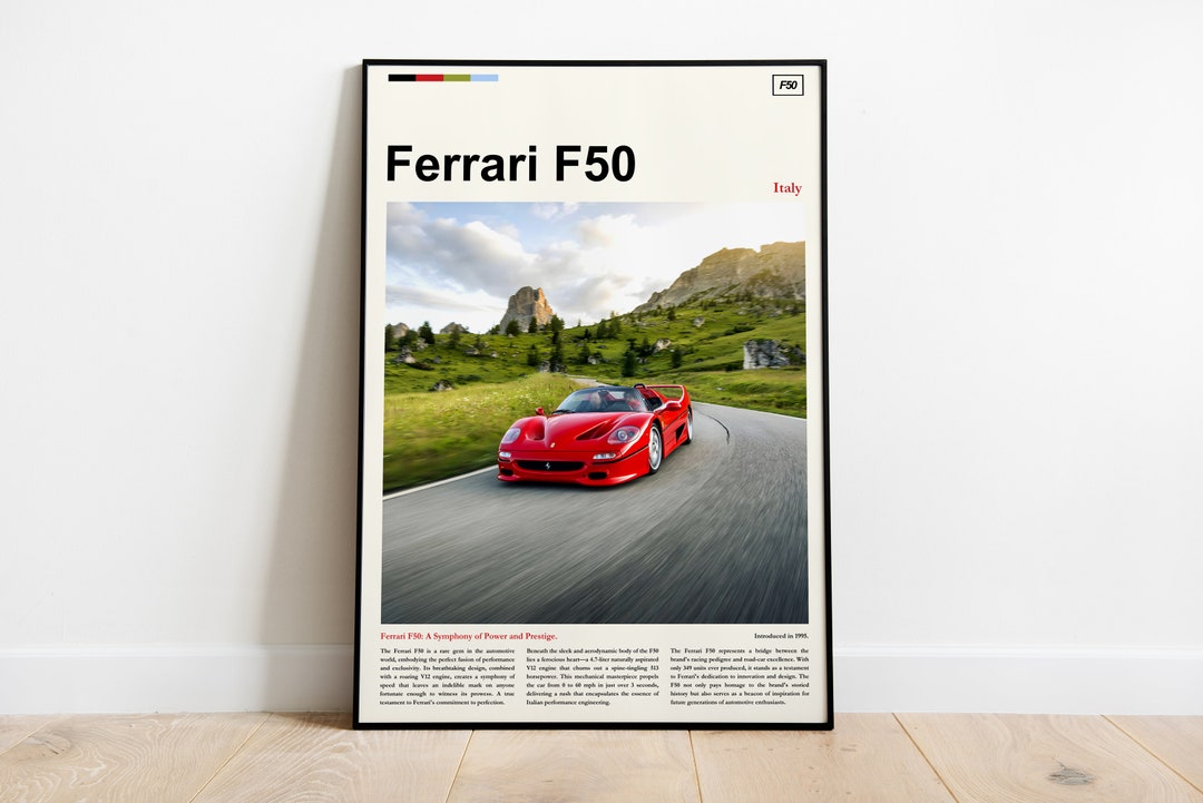 Ferrari F50 Digital Print F50 Poster Ferrari Poster Car - Etsy