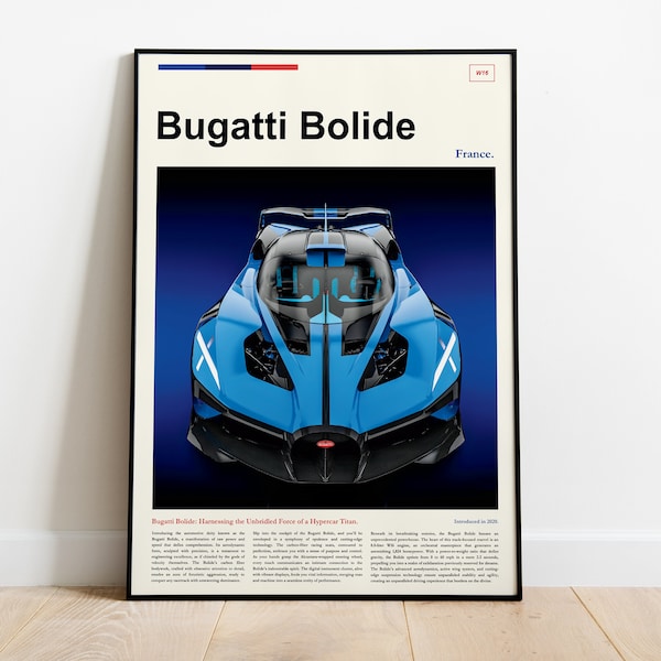 Bugatti Supercar Poster - Etsy