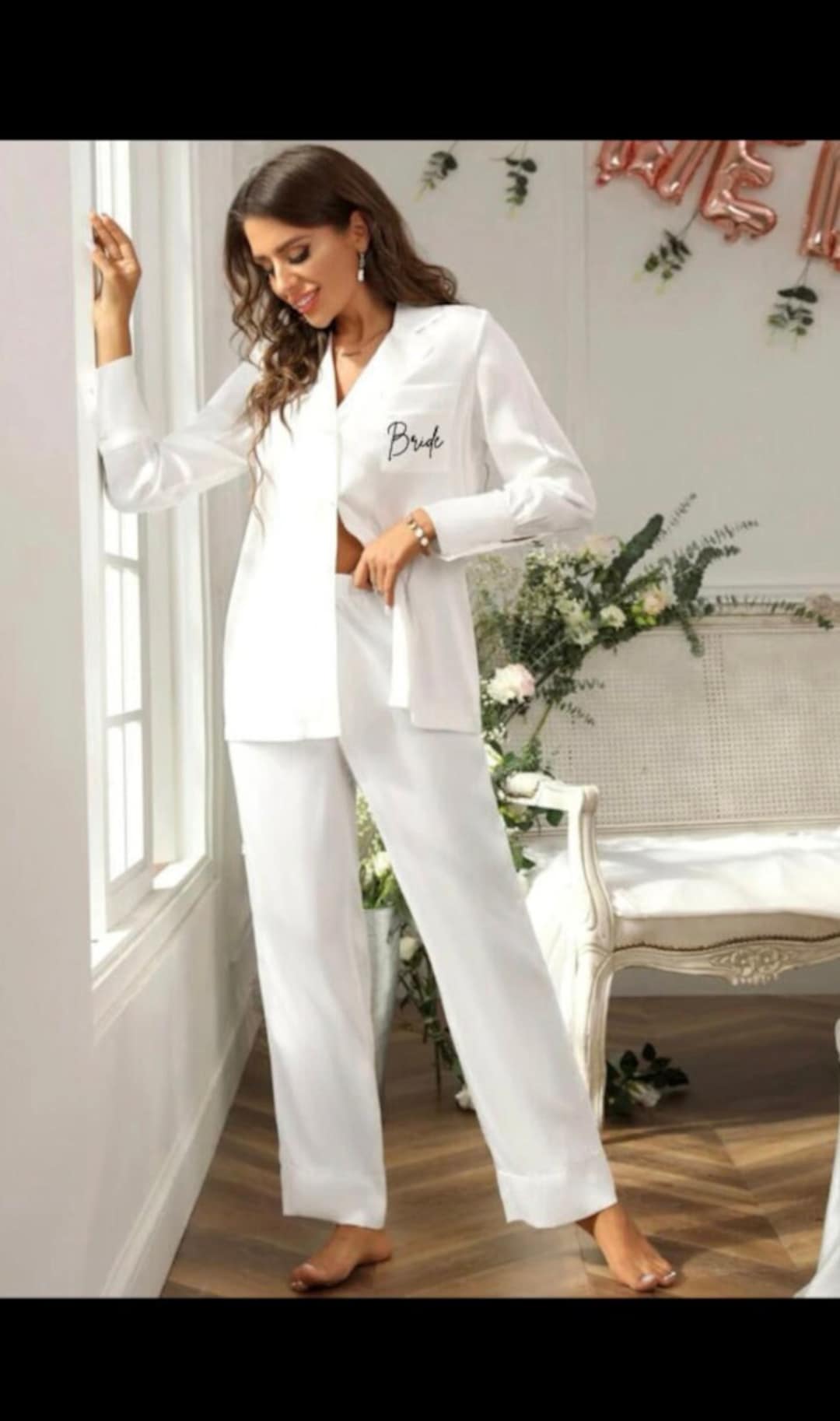 Personalised Pyjamas Wedding Pyjamas Bridal Shower Pyjamas Bride