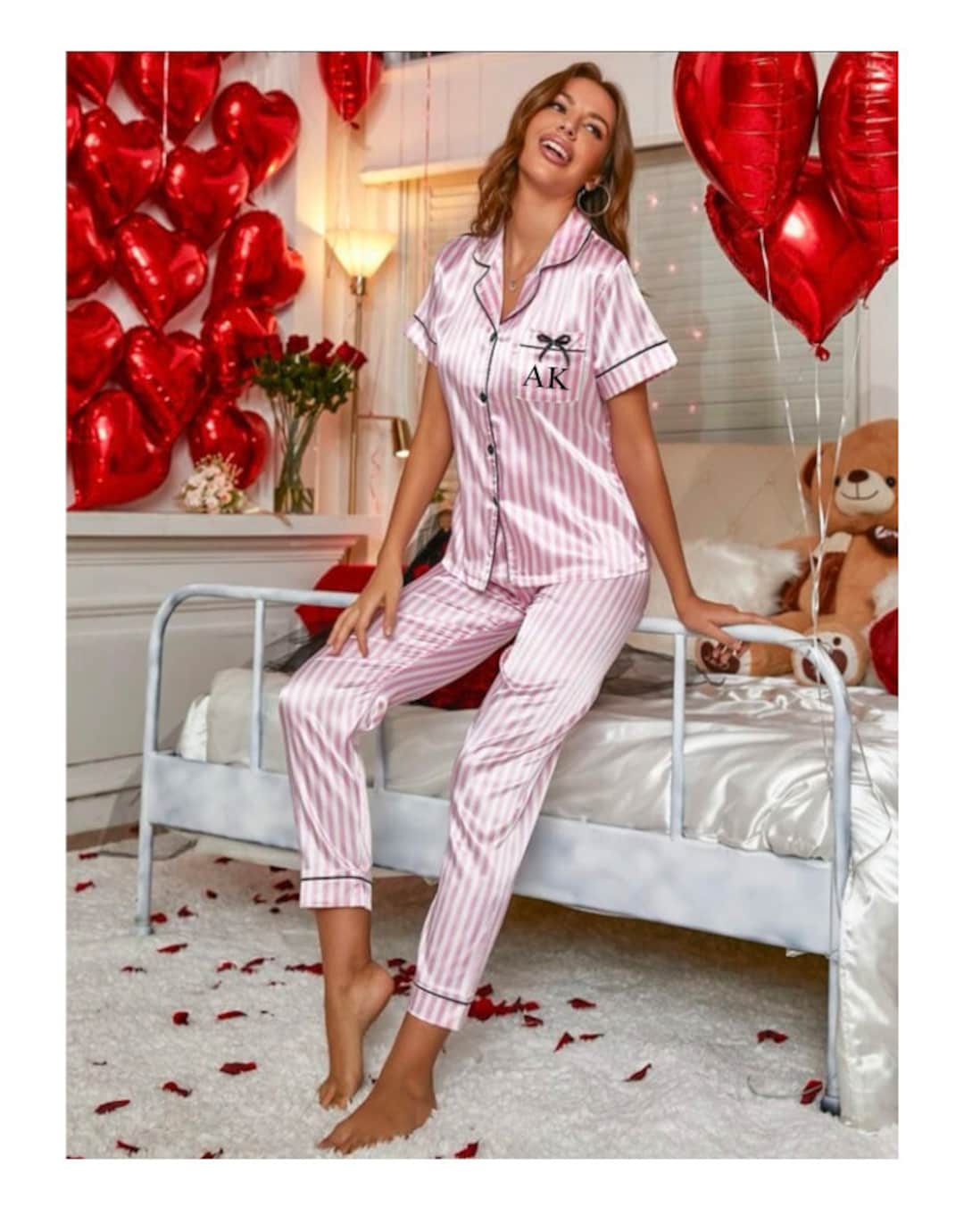 Personalised Pyjamas, Custom Birthday Pyjamas, Girls Pink Pyjamas ...