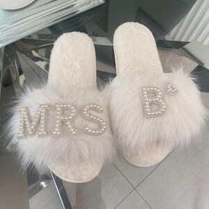Personalised MRS Slippers, Wedding Day Slippers, Bride to Be Slippers ...