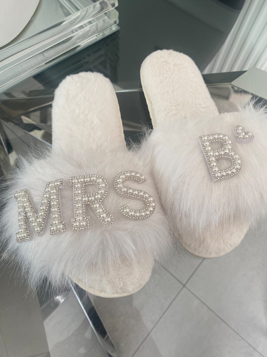 Personalised MRS Slippers, Wedding Day Slippers, Bride to Be Slippers ...