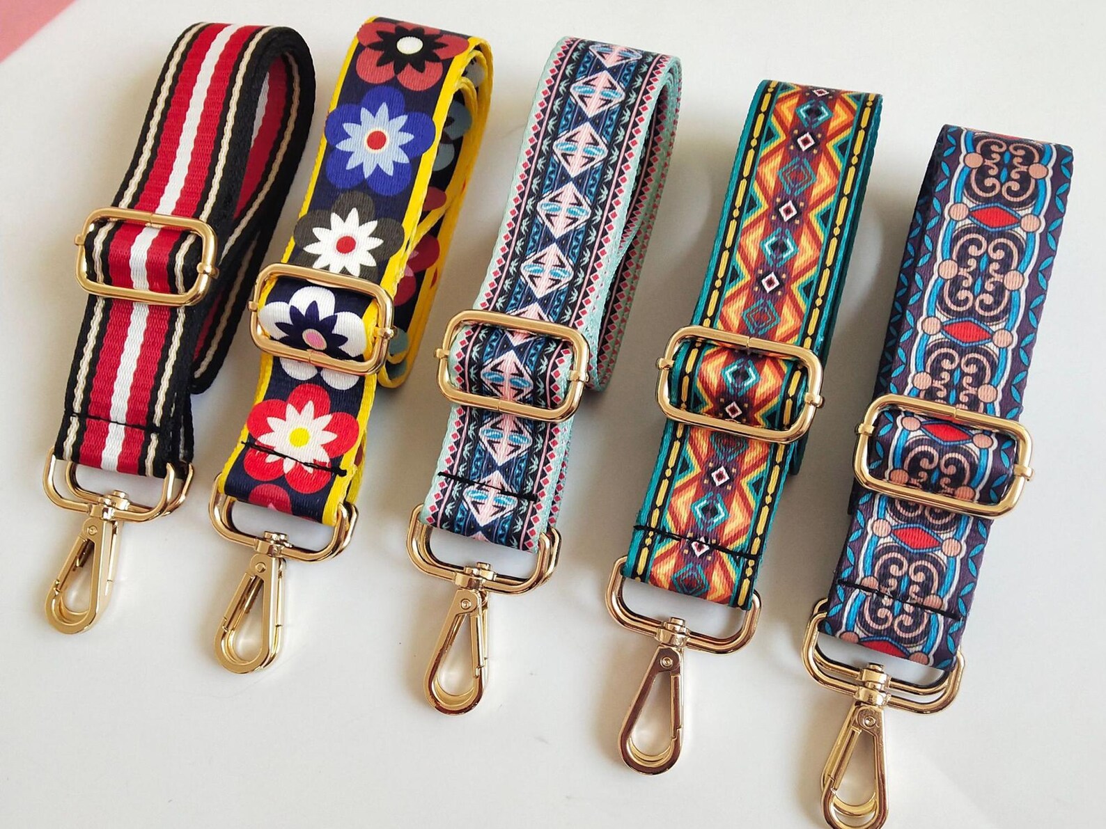 3.8cm Vintage Colorful Straps, Purse Straps, Adjustable Crossbody Bag ...