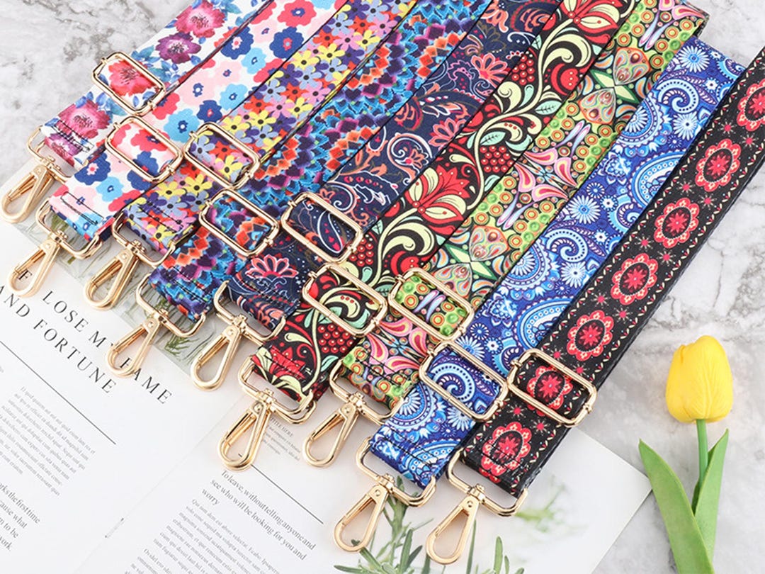 3.8cm Ethnic Flower Strap, Purse Straps, Adjustable Crossbody Bag ...