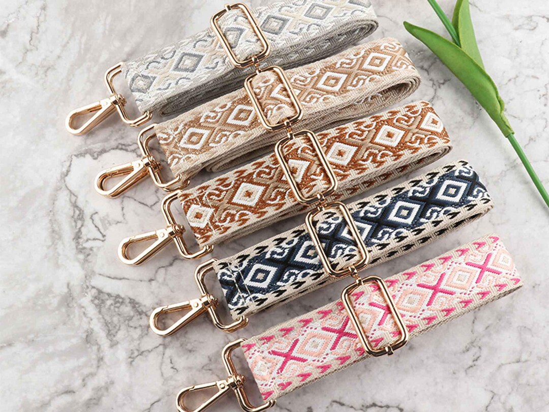 3.8cm Vintage Jacquard Strap, Purse Straps, Adjustable Crossbody Bag ...