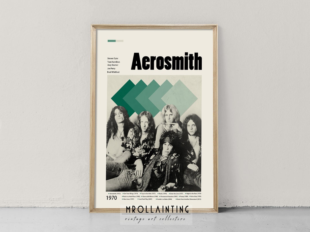 Aerosmith 1970 | Music Band Poster | Joe Perry Rero-modern Wall Art ...