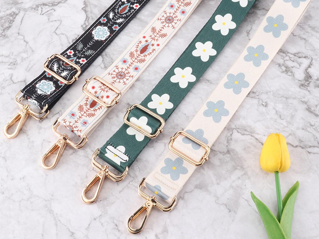 3.8cm Boho Floral Strap, Purse Straps, Adjustable Crossbody Bag Straps ...