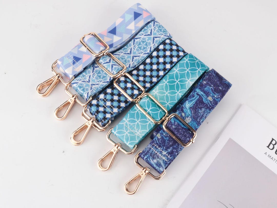 3.8cm Blue Abstract Strap, Purse Straps, Adjustable Crossbody Bag ...