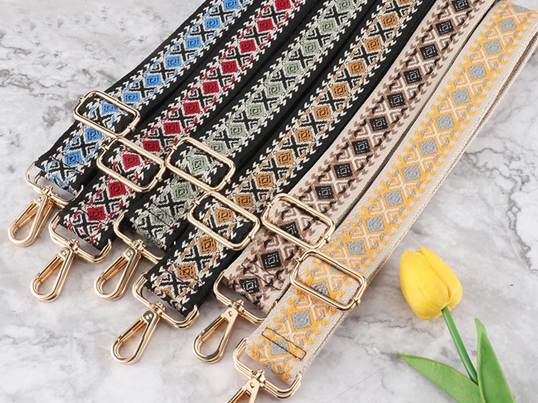3.8cm Jacquard Retro Strap, Purse Straps, Adjustable Crossbody Bag ...