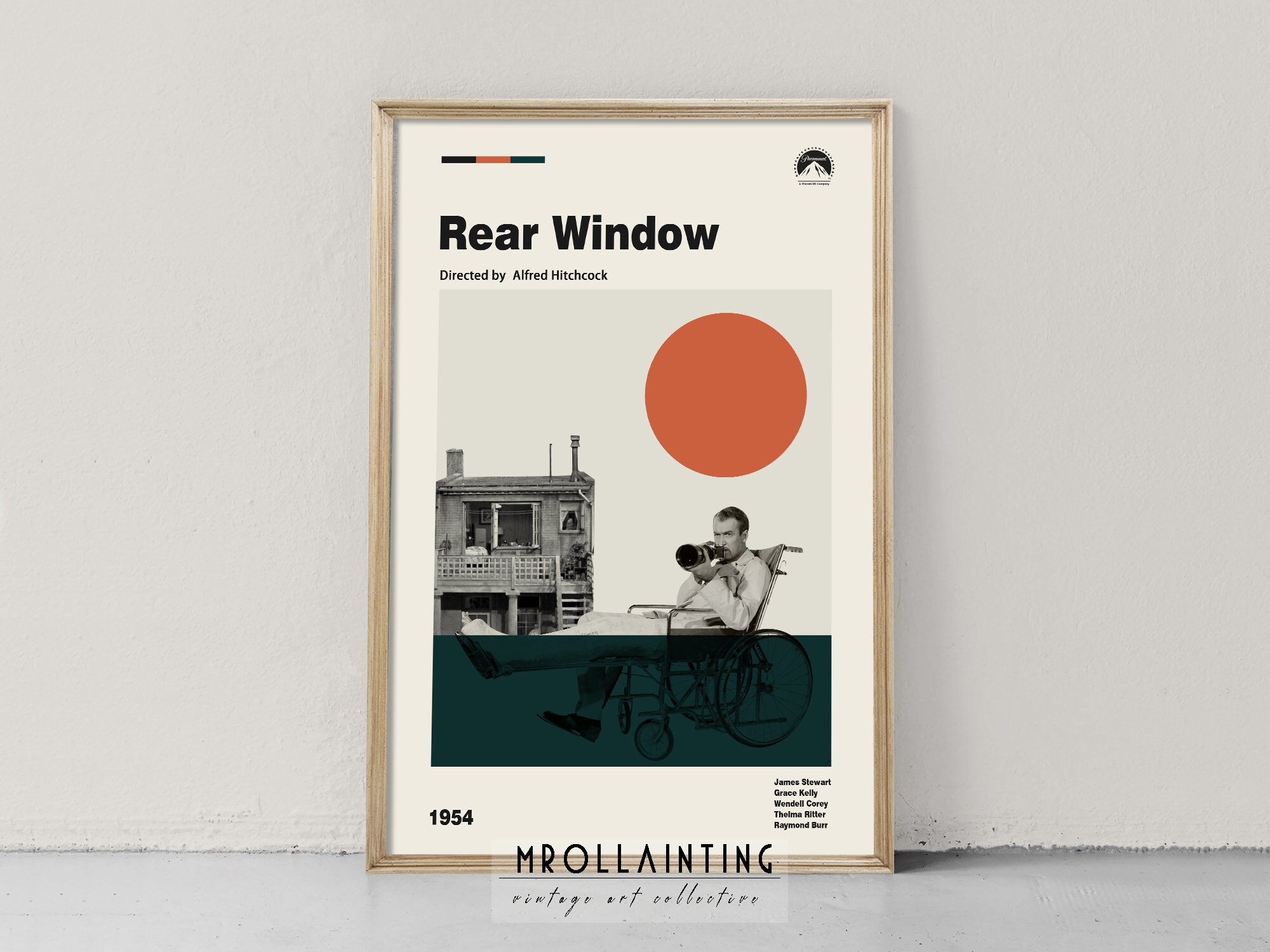 Rear Window Film Poster | Rero-modern Wall Art Print | Movie Midcentury ...
