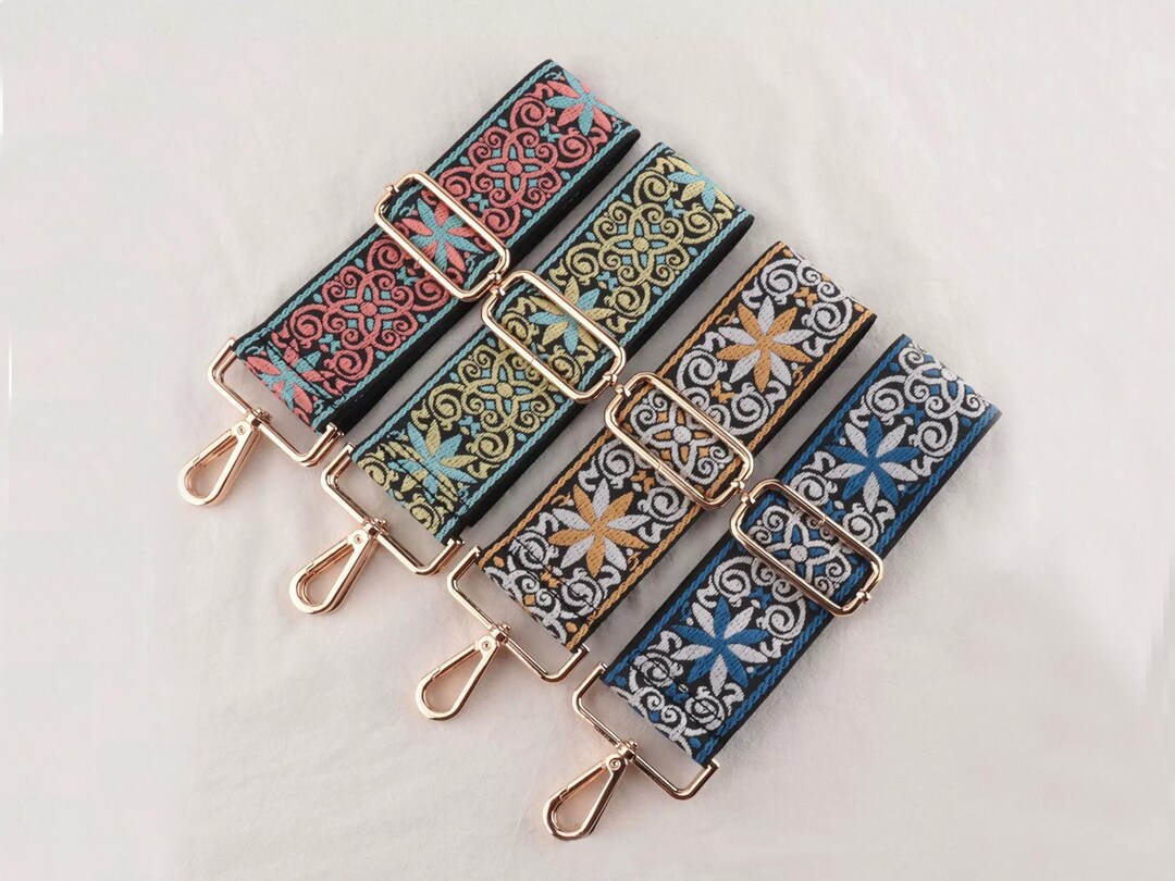 5cm Vintage Jacquard Strap, Flower Straps, Adjustable Crossbody Bag ...