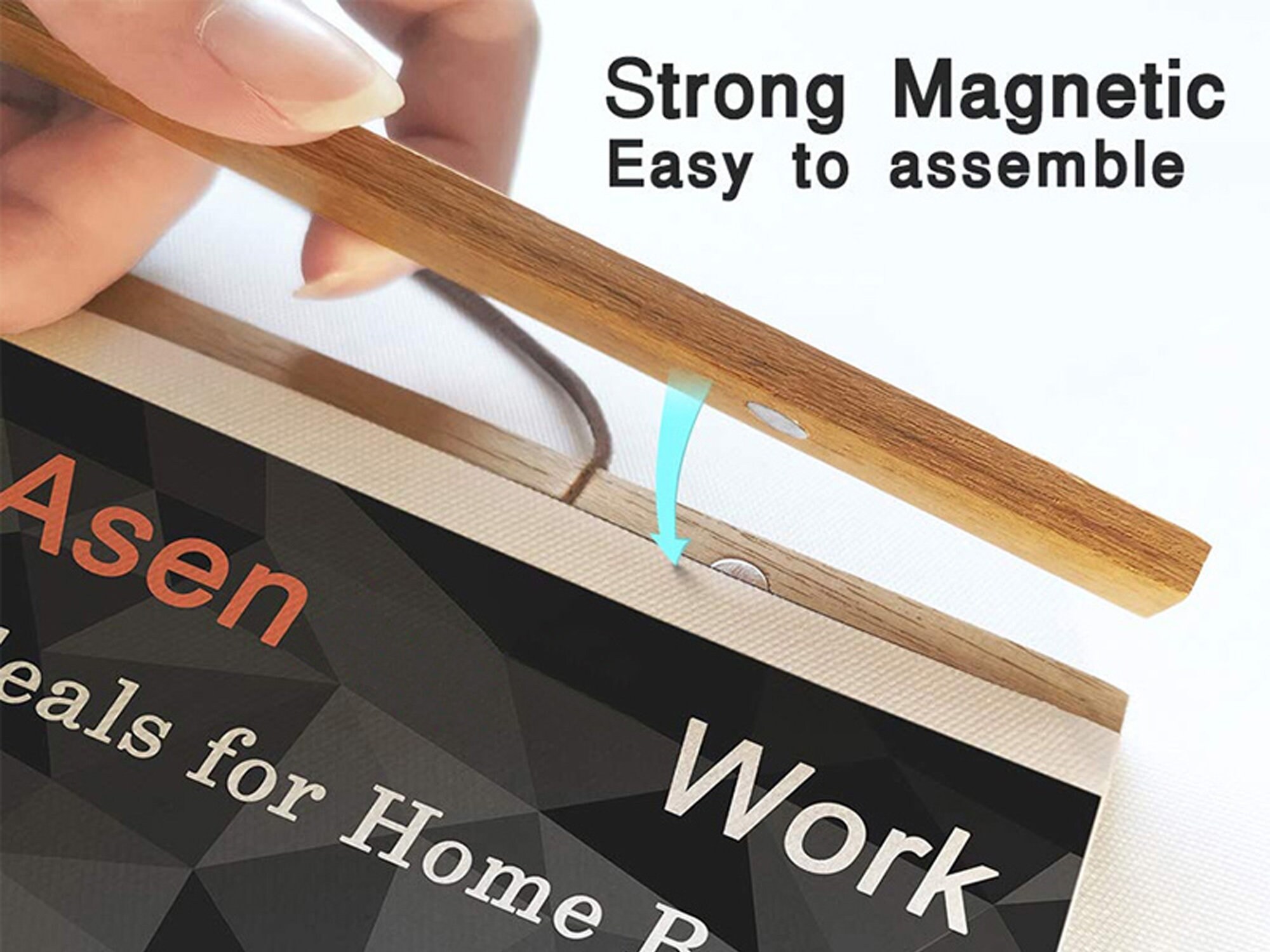 Picture Hanger Frame Magnetic Wood - Photo Frame - Poster Frame ...