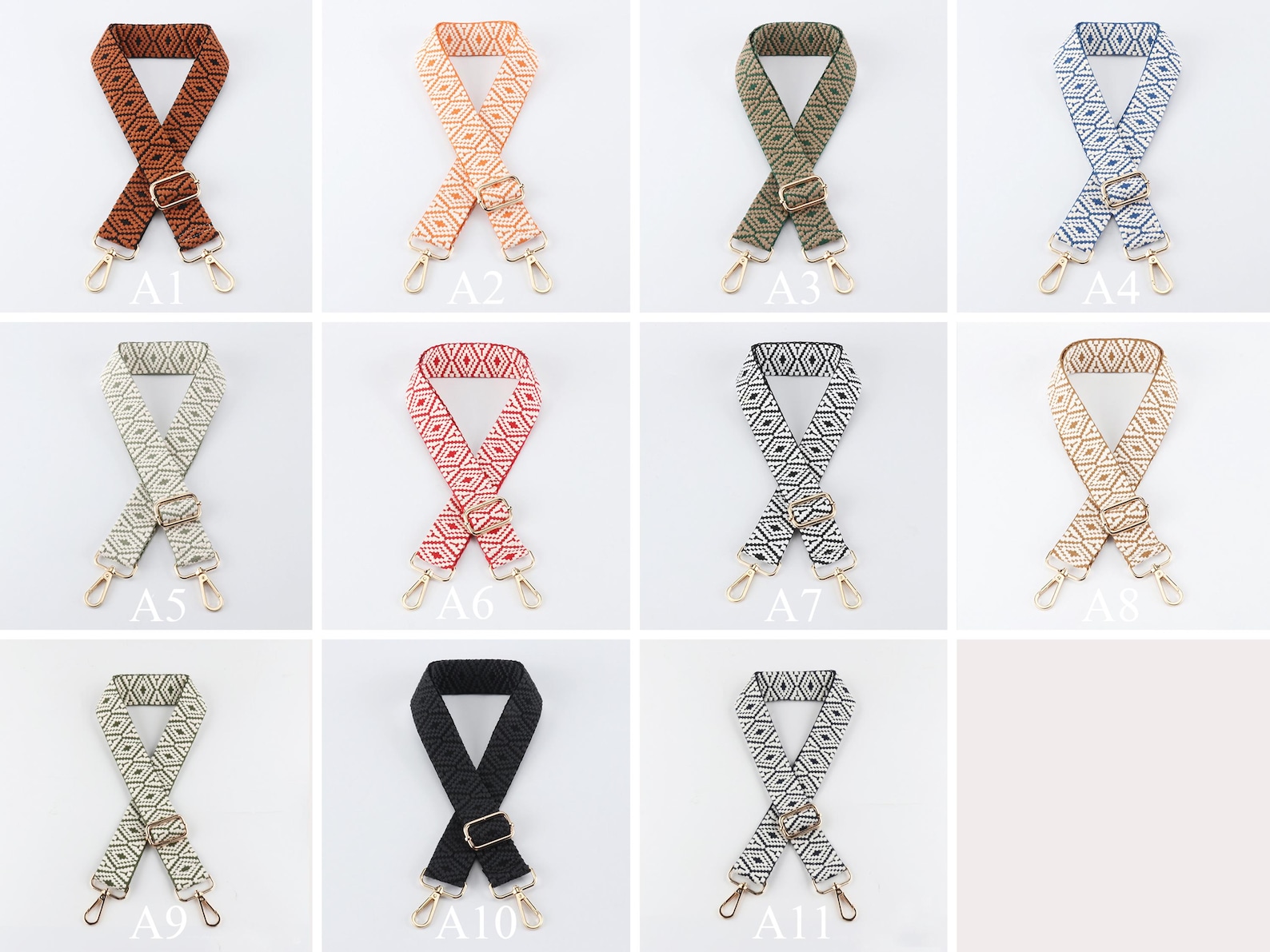 3.8cm Jacquard Geometric Strap, Purse Straps, Adjustable Crossbody Bag ...
