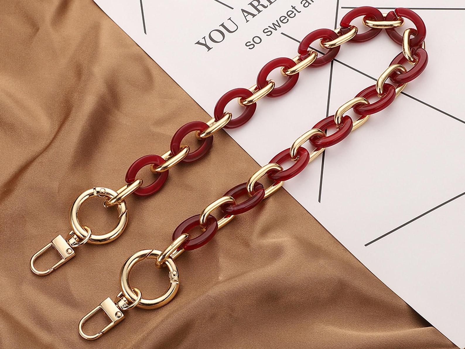 Acrylic Purse Chain, Thick Resin Long Chain, Metal Shoulder Handbag ...