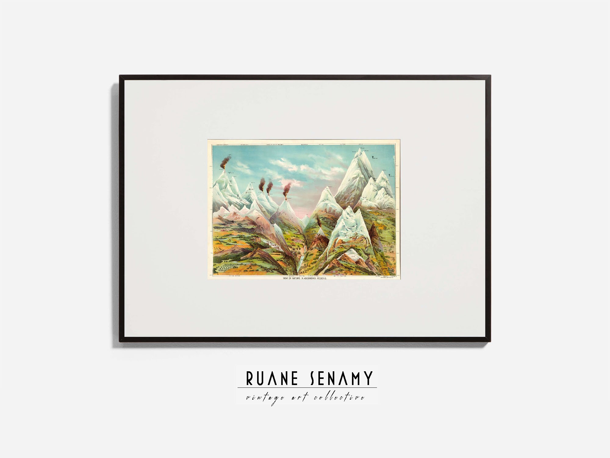 Yaggy's Large Geographic Chart, 19th Century Poster, Geological Map ...
