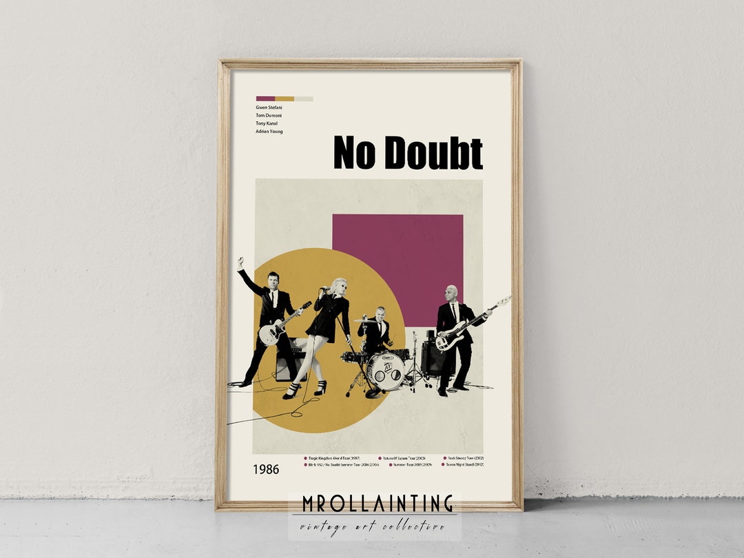 No Doubt, Vintage Inspired Print, Retro Music Poster, Midcentury Modern ...