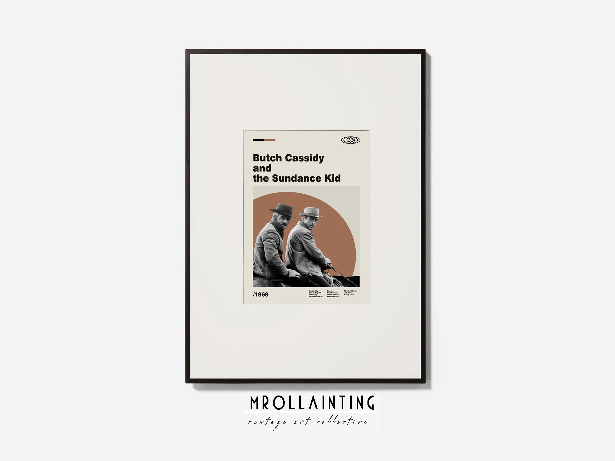 Butch Cassidy and the Sundance Kid 1969 Retro Movie Poster Minimalist ...