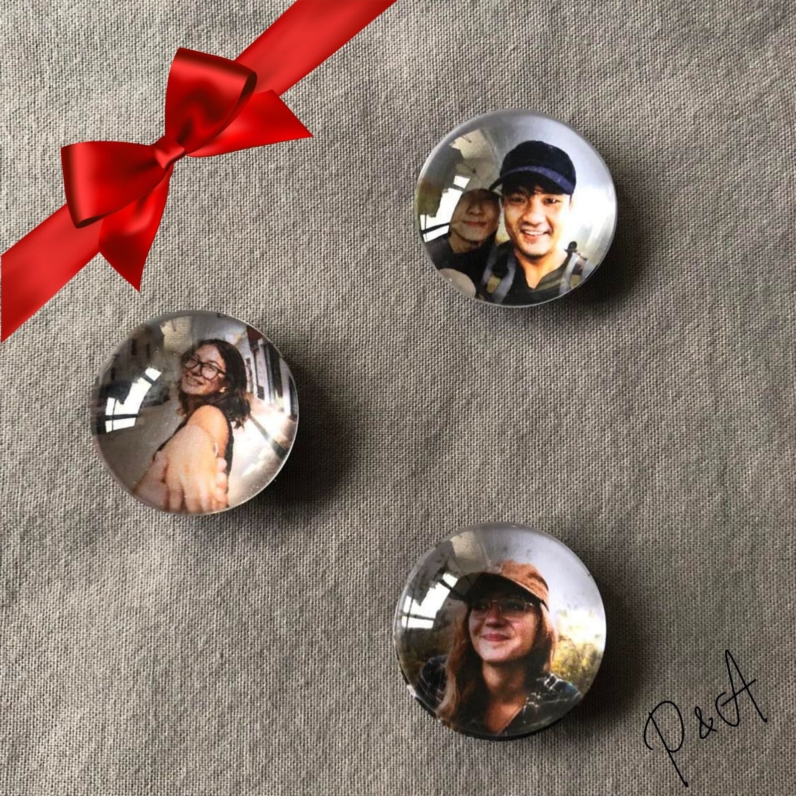 Friends Family Custom Magnet From Image, Glass Dome Round Cabochon ...