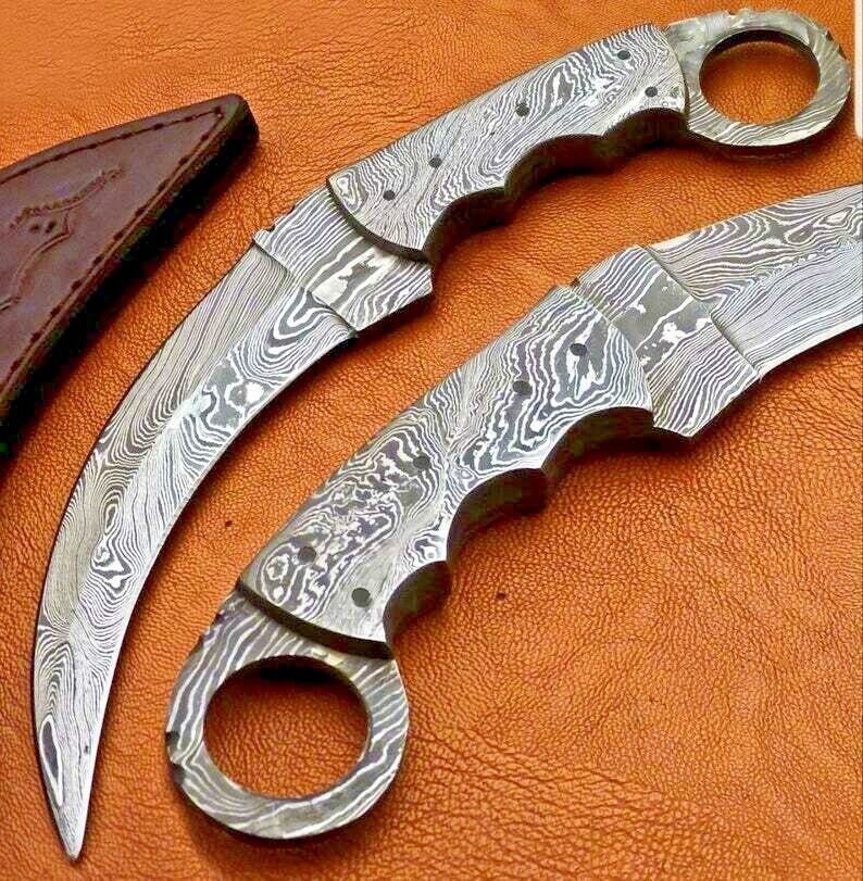 Beautiful With Full Hand Forged Damascus Steel Hunting Karambit Knife ...