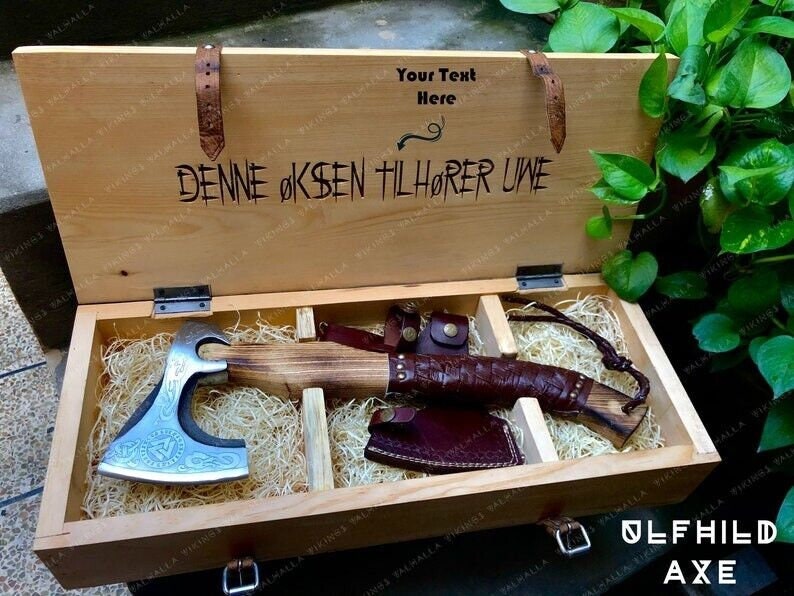 Vikings Axe With Personalized and Engraved Wooden Box Gift - Etsy
