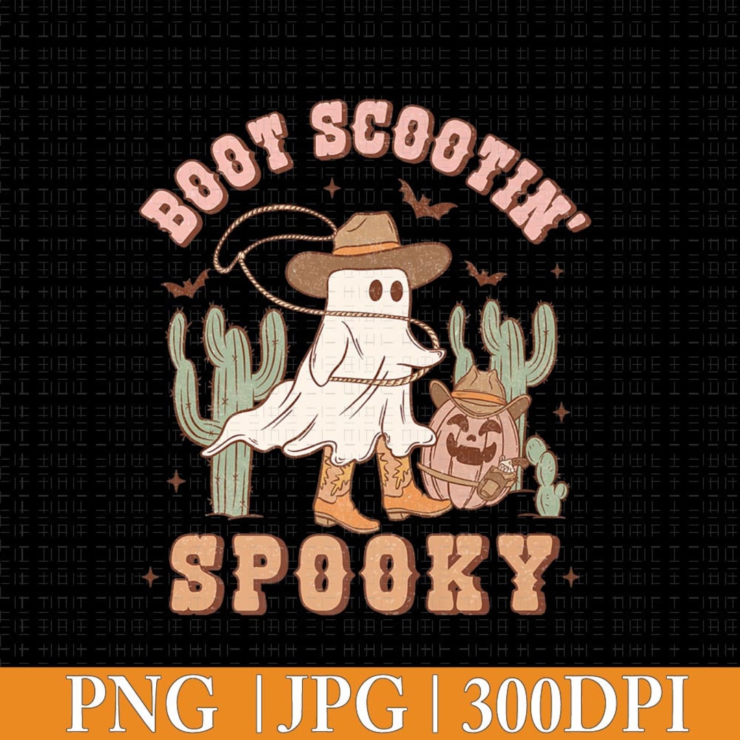 Retro Western Halloween Png Scootin Spooky Png Digital File - Etsy