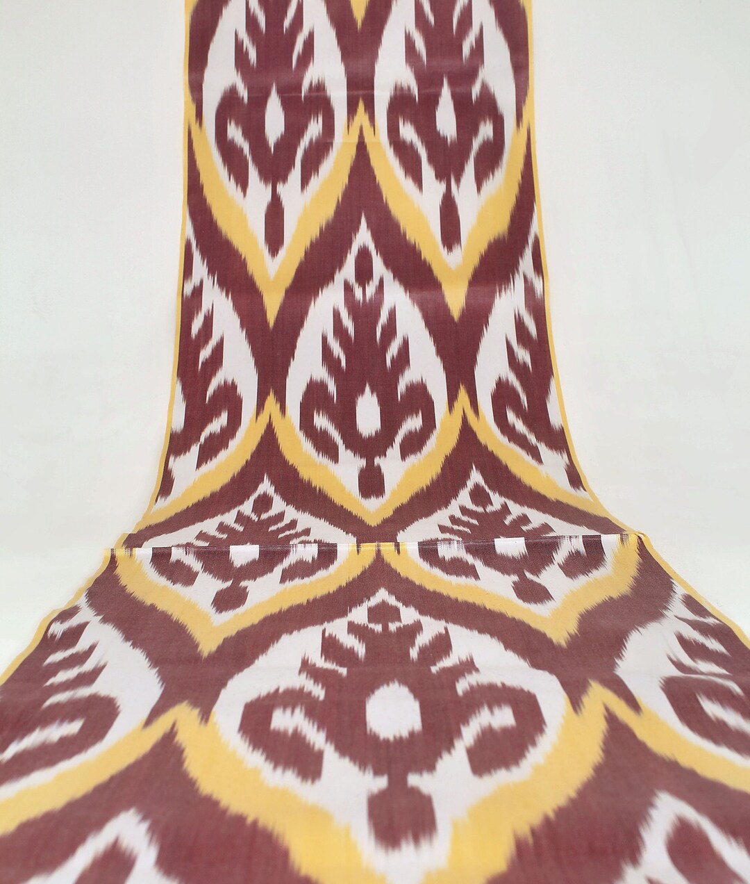 Brown and Yellow Cotton Ikat Fabric High Quality Ikat Curtain Fabric, Boho Fabric Ikat Pattern ...