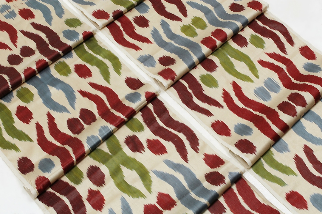 Colorful Silk Ikat Fabric - Natural Ikat Fabric Pattern, Upholstery ...