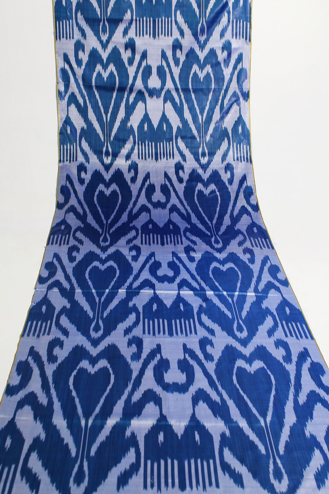 Pure Silk Ikat Fabric Hand-Woven Natural Uzbek Ikat Fabric by the Yard ...