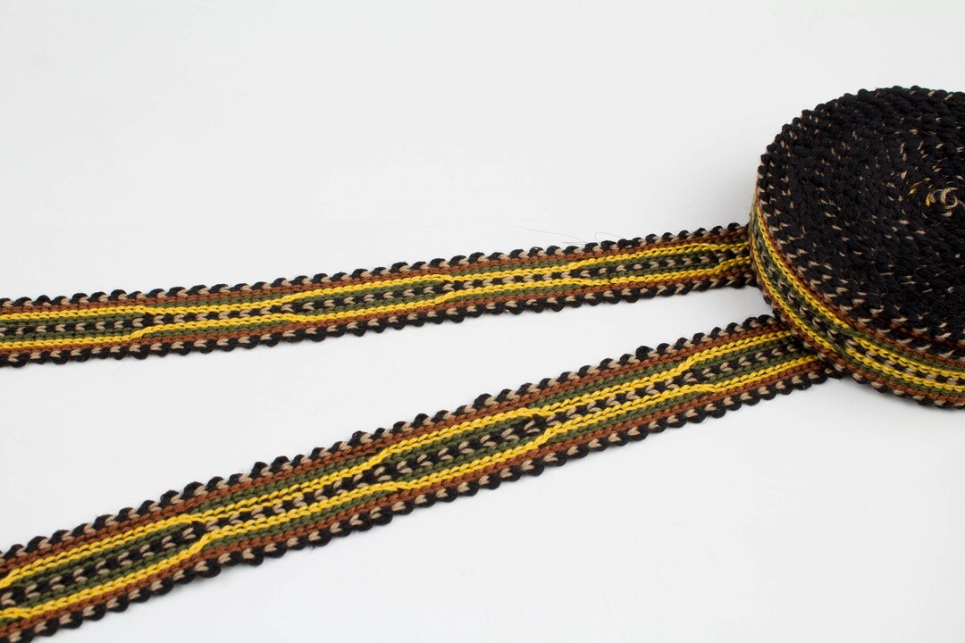 Yellow and Green Uzbek Sewing Trim Natural Cotton - Organic Trimmings ...