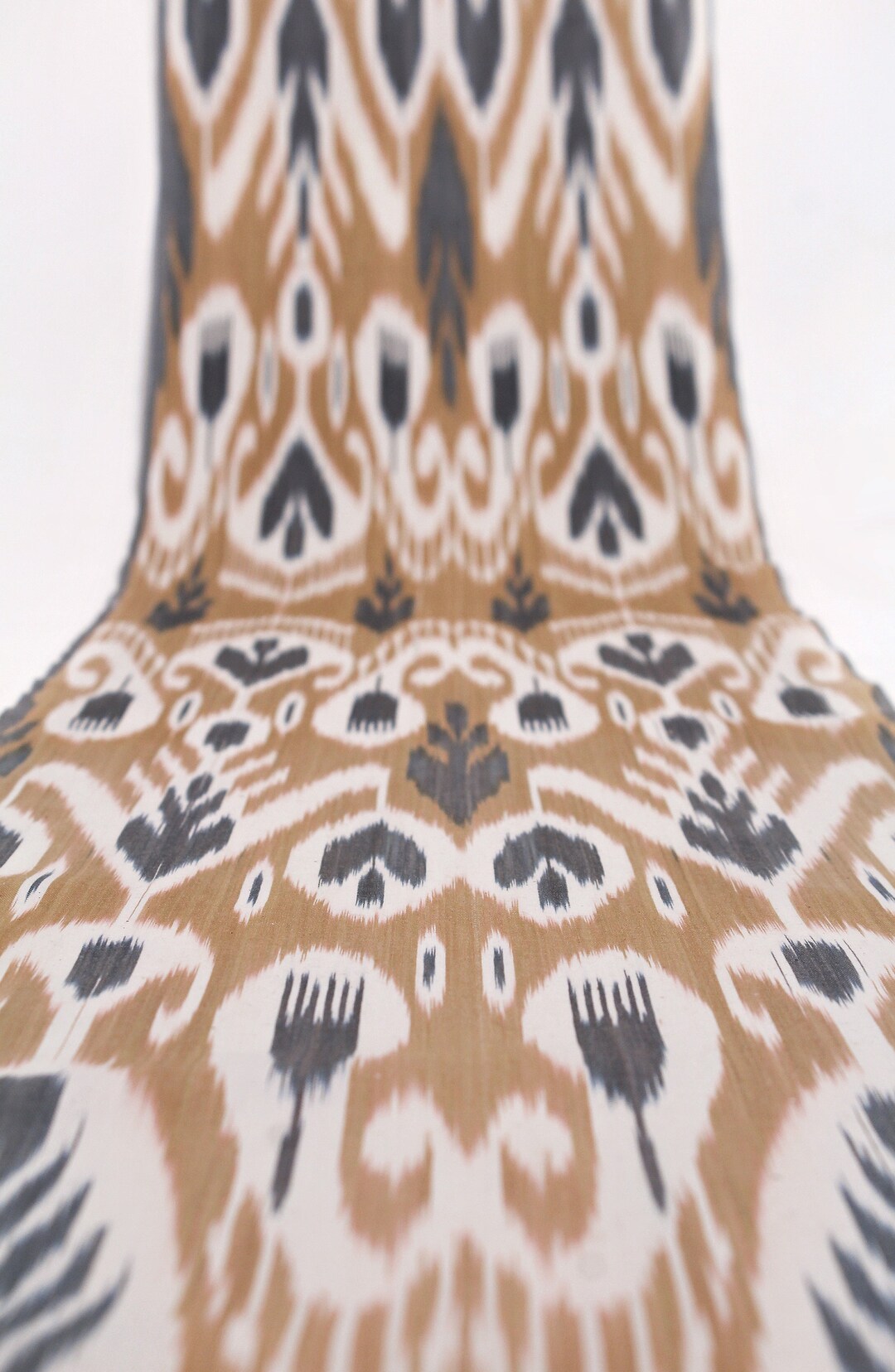 Brown and Black Cotton Ikat Fabric Authentic Ikat Textile, Upholstery ...