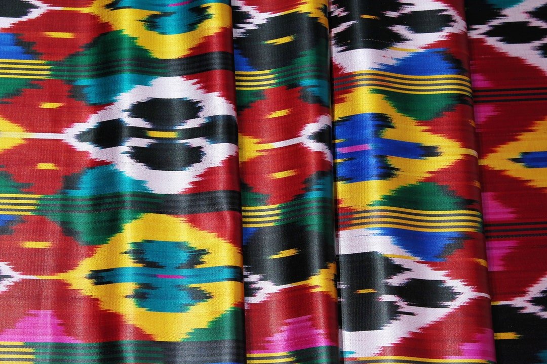 Multicolor Silk Ikat Fabric - Luxury Ikat Fabric Upholstery, Upholstery ...