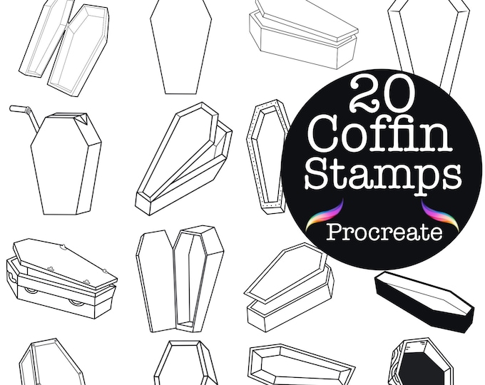 Coffin Outline Line Art SVG PNG Digital Files • Tattoo Halloween Print ...