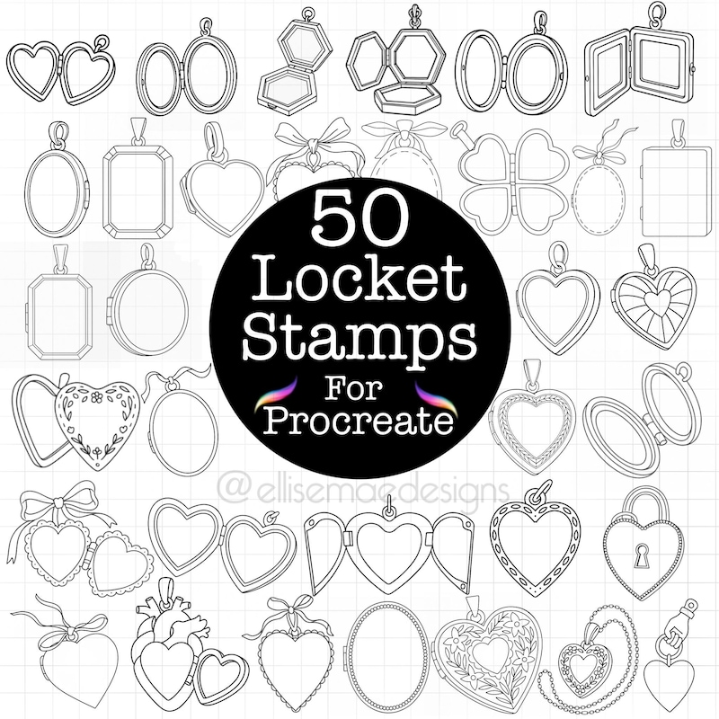 Locket Clipart Digital - Etsy