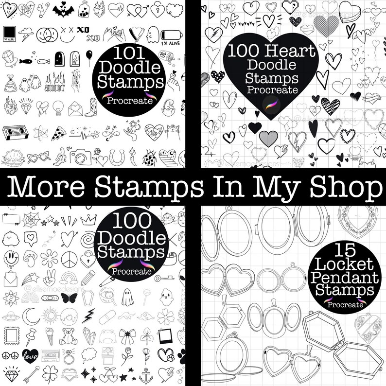 Procreate Easter Doodle Stamps: 100 Cute Digital Art Brushes (PDF) - Etsy