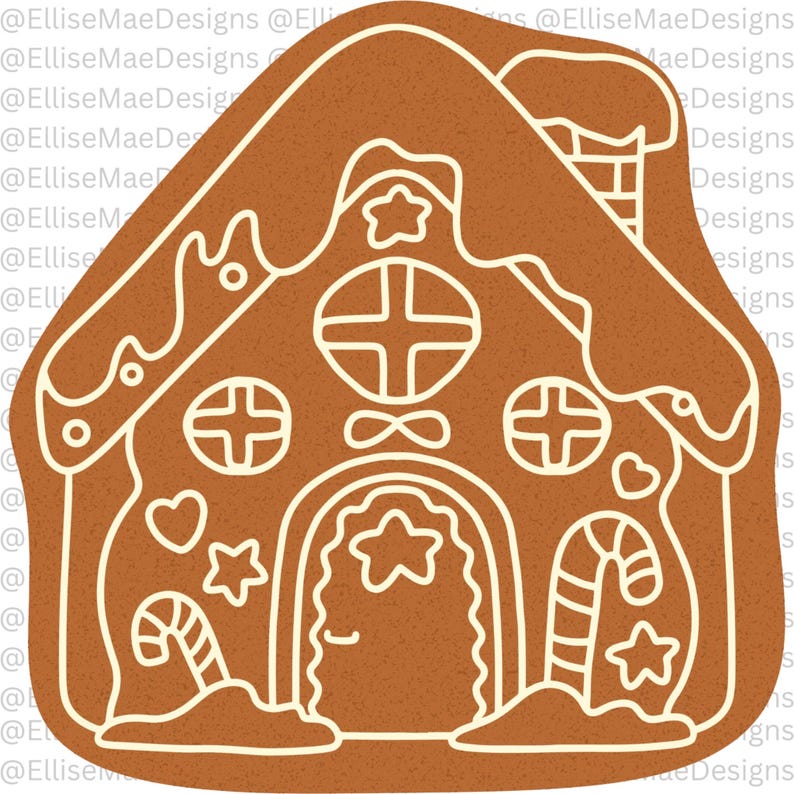 Christmas Gingerbread Cookie Shapes SVG Clipart Bundle (digital ...