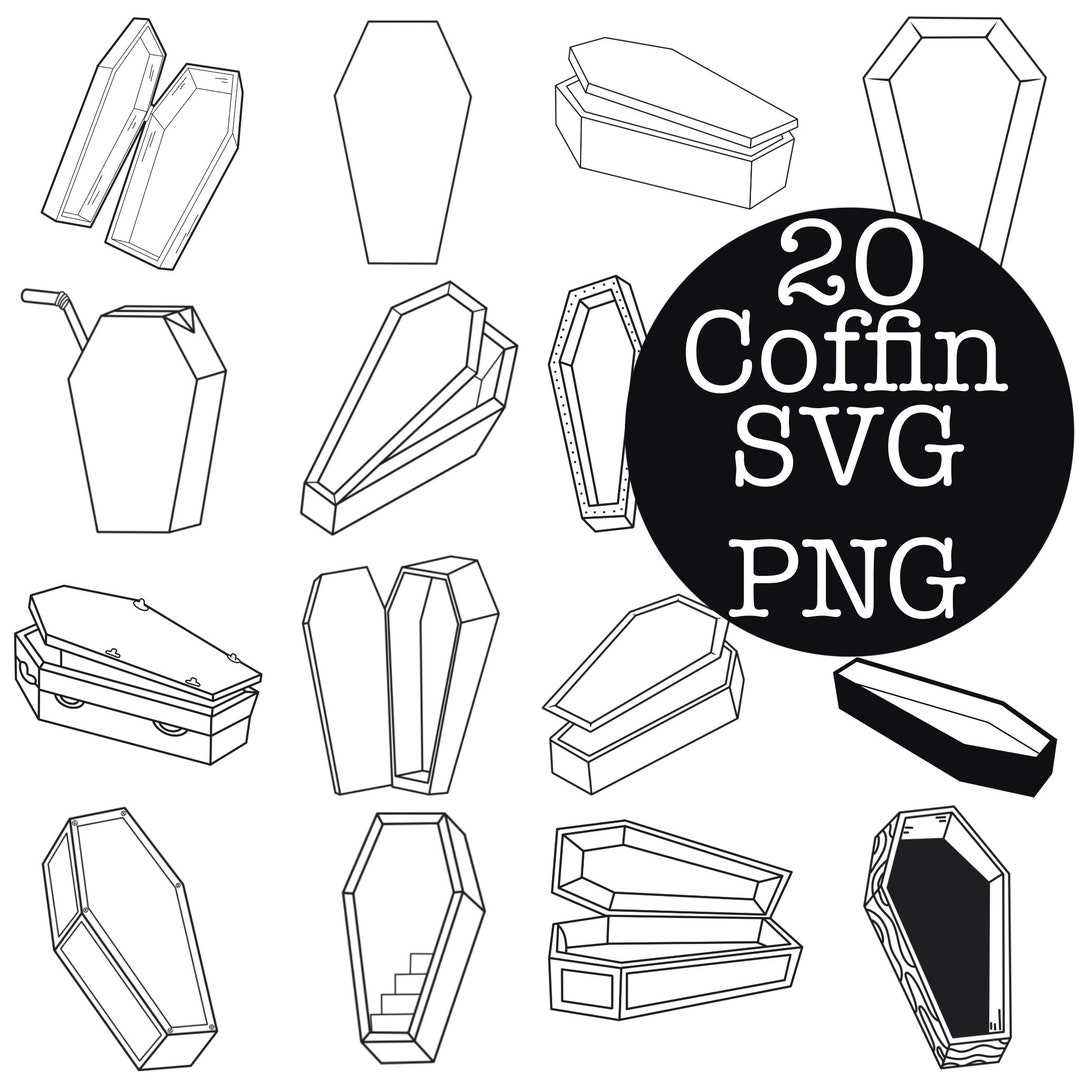 Coffin Outline SVG PNG: Minimalist Line Art (digital Files) - Etsy
