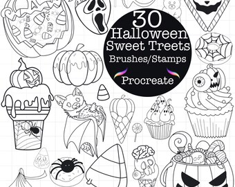 Anime Chibi Horror Girls Stamp Brushes for Procreate 100 - Etsy