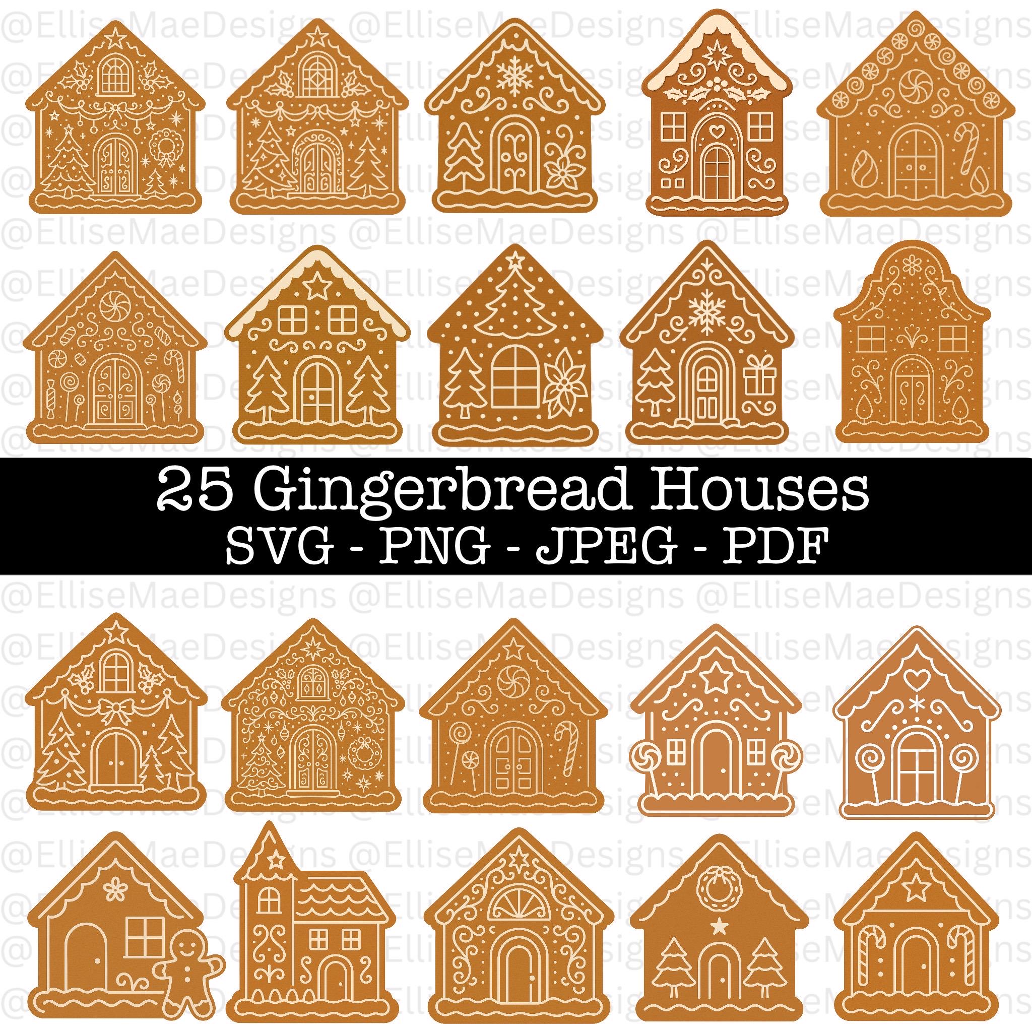 25 Gingerbread House SVG Bundle | Christmas Cookie Clipart (digital ...