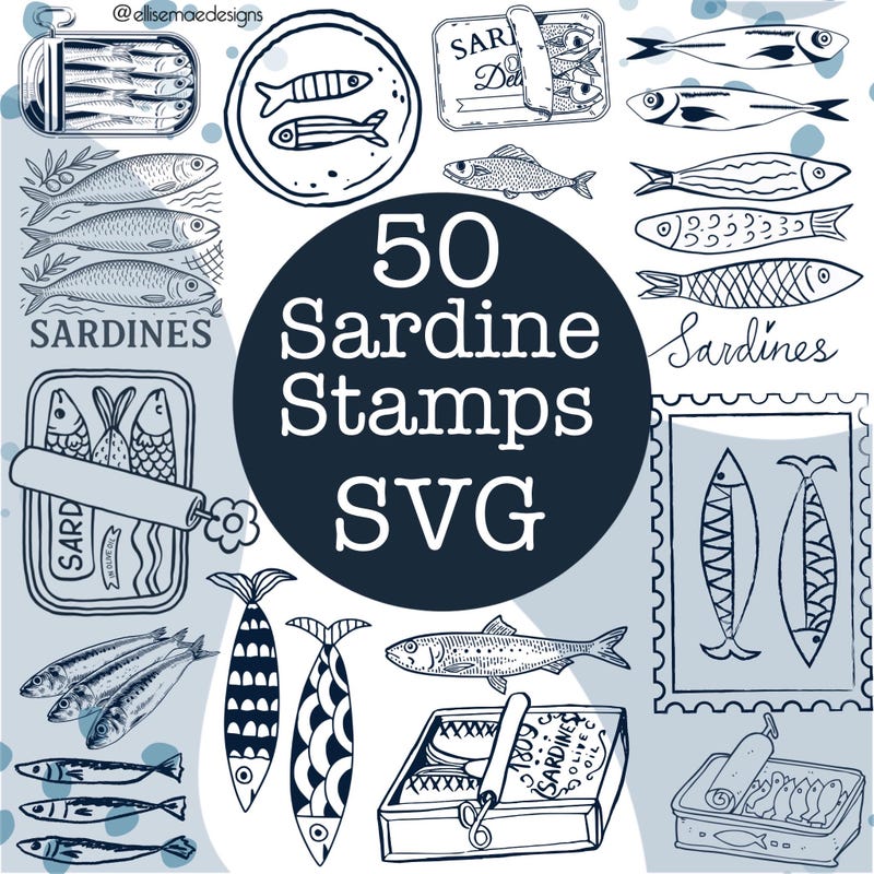Sardine Drawing Download - Etsy