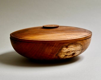 Unique Turned Lidded Wooden Bowl Container Box Curly Spalted - Etsy